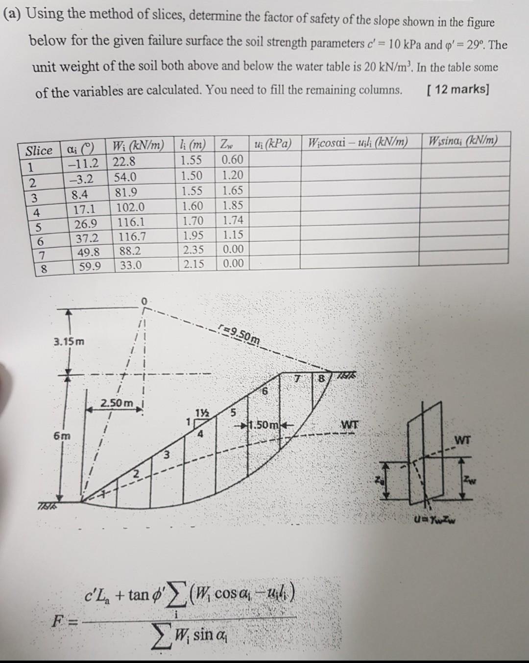 Solved (a) Using the method of slices, determine the factor | Chegg.com
