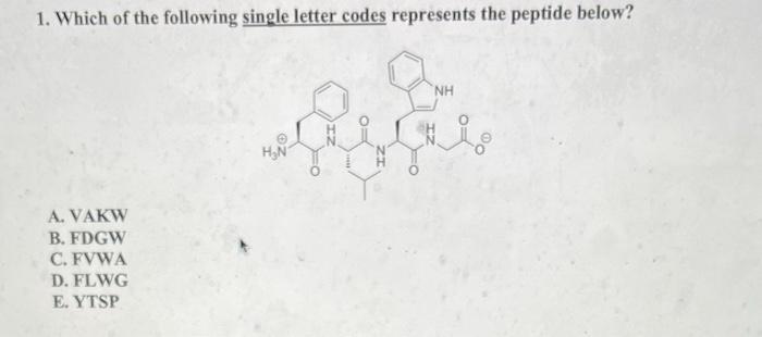 Solved 1. Which of the following single letter codes | Chegg.com