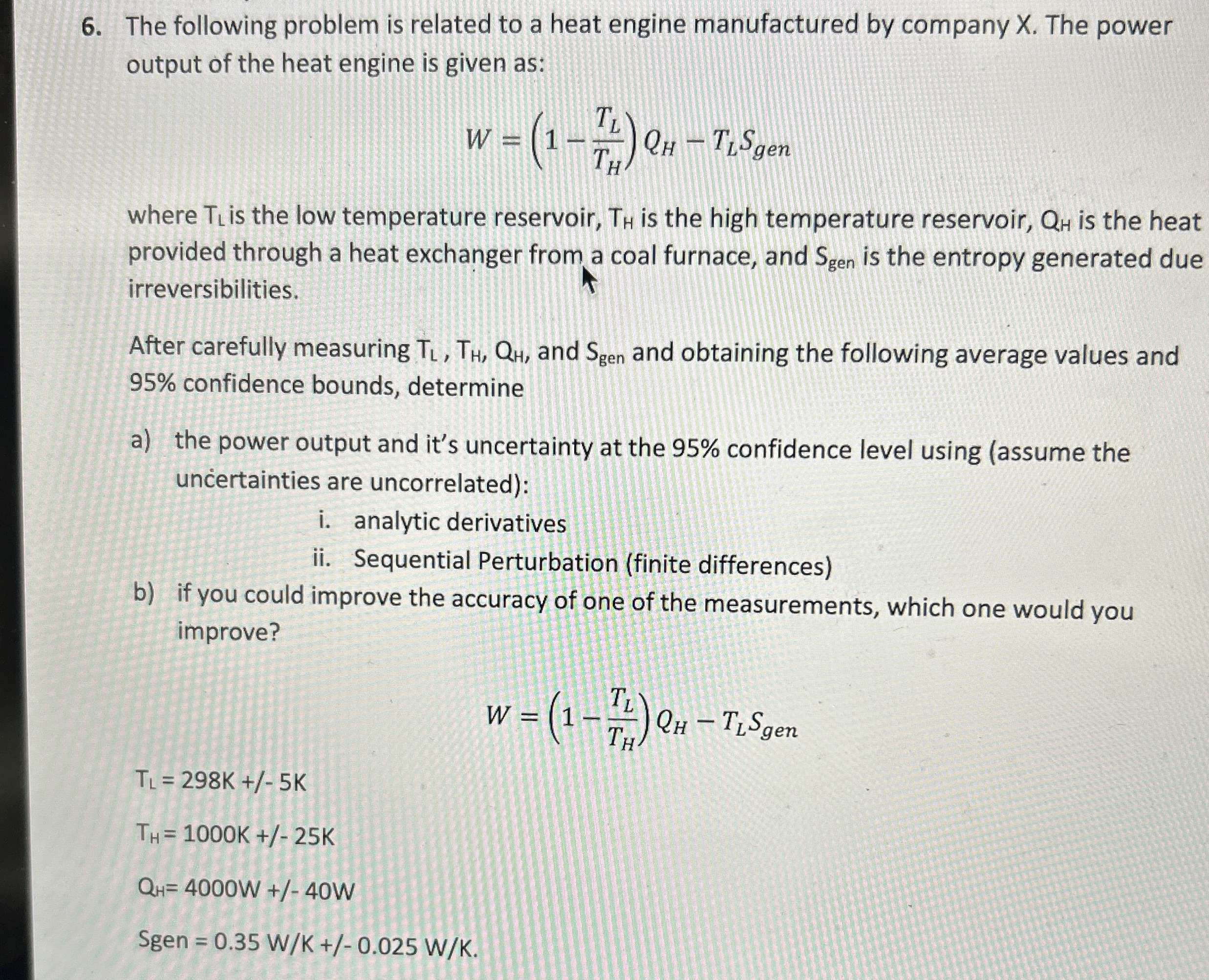 Solved The following problem is related to a heat engine | Chegg.com