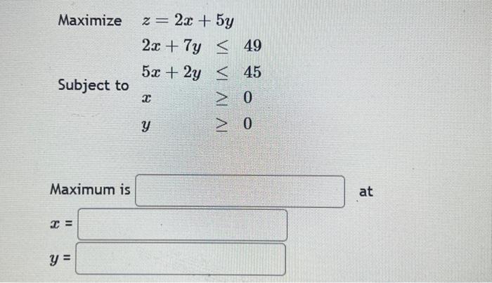 Solved Maximize Maximize Subject to | Chegg.com