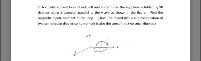 Solved 2. A circular current loop of radius R and current i | Chegg.com