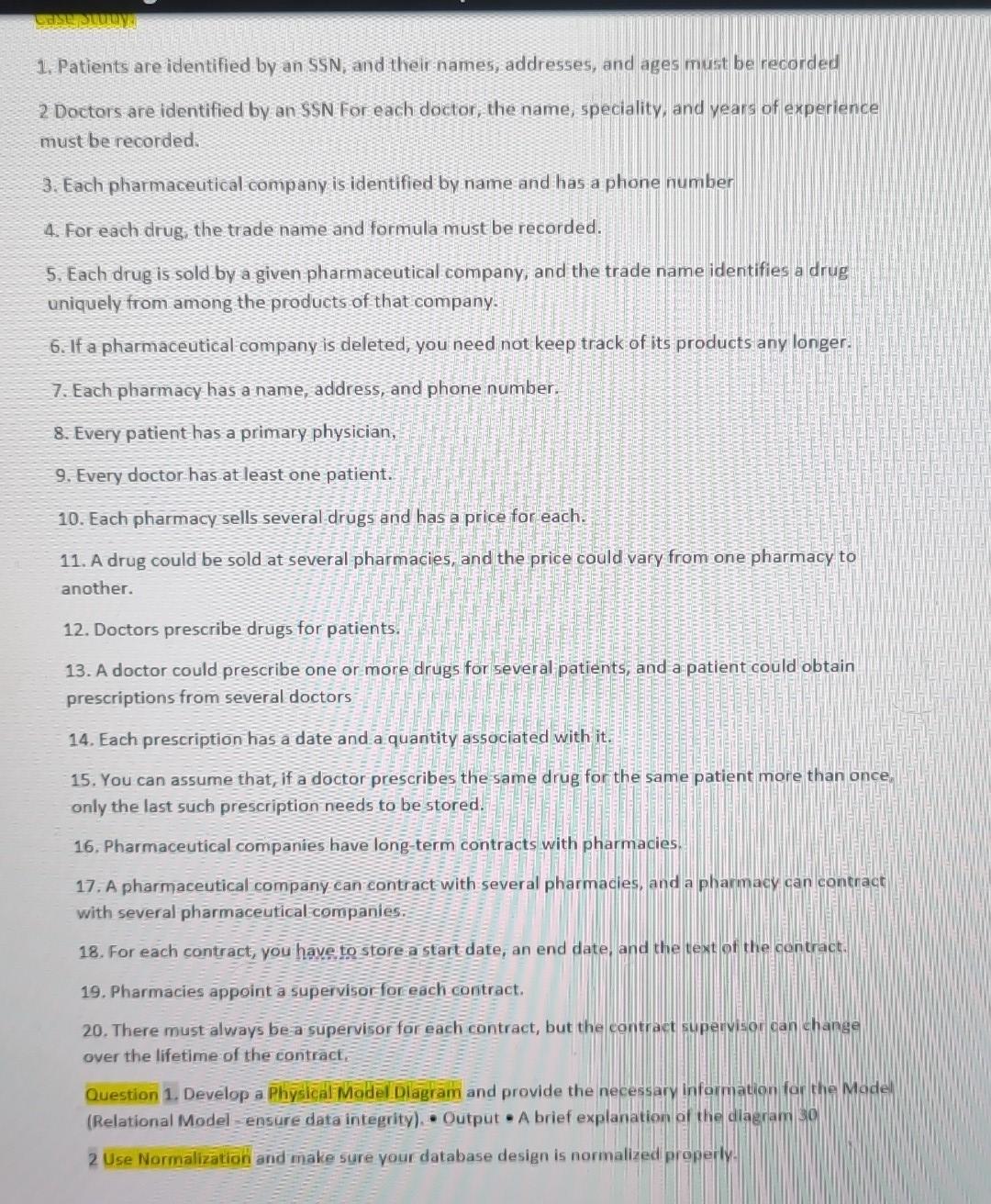 Solved 1. Patients are identified by an SSN, and their | Chegg.com Solved 1. Patients are identified by an SSN, and their | Chegg.com