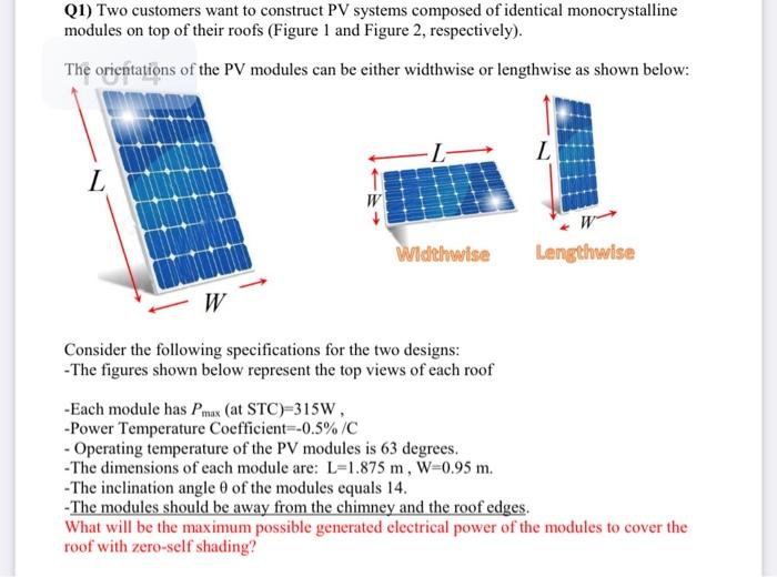 Solved Q1) Two customers want to construct PV systems | Chegg.com