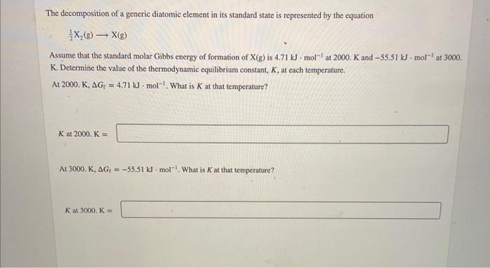 Solved The Decomposition Of A Generic Diatomic Element In