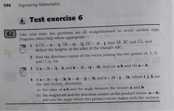 Solved 596 Engineering Mathematics Test exercise 6 62 Take | Chegg.com