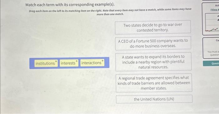 Match each term with its corresponding example(s). | Chegg.com
