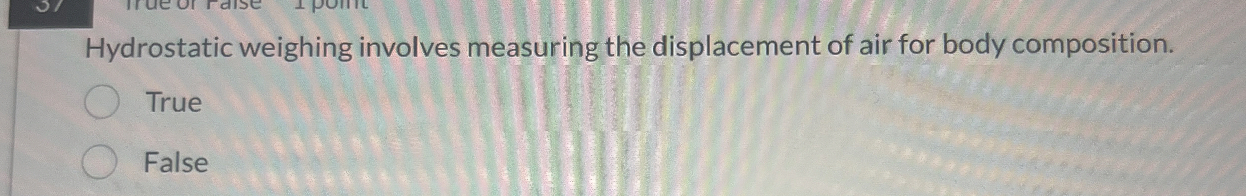 Solved Hydrostatic weighing involves measuring the | Chegg.com