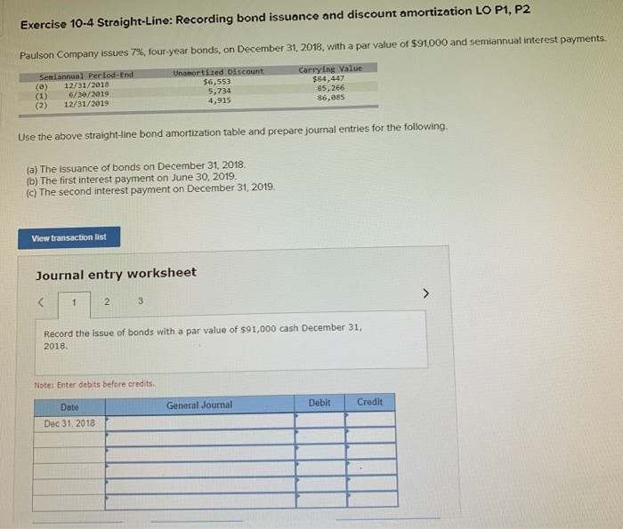 Solved Exercise 10-4 Straight-Line: Recording bond issuance | Chegg.com Solved Exercise 10-4 Straight-Line: Recording bond issuance | Chegg.com