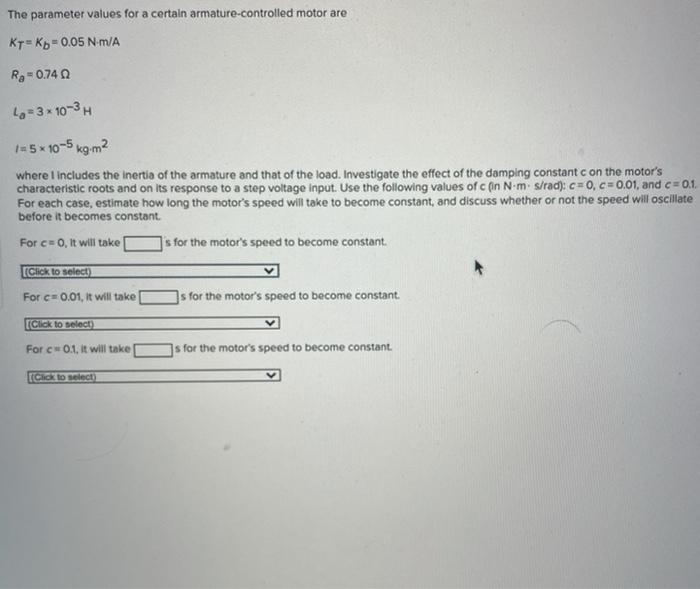 The parameter values for a certain | Chegg.com