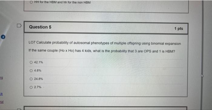 Solved LO3 Calculate probability of genotypes and phenotypes | Chegg.com