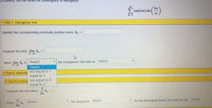 Solved 20 points, les we selles for convergence of | Chegg.com