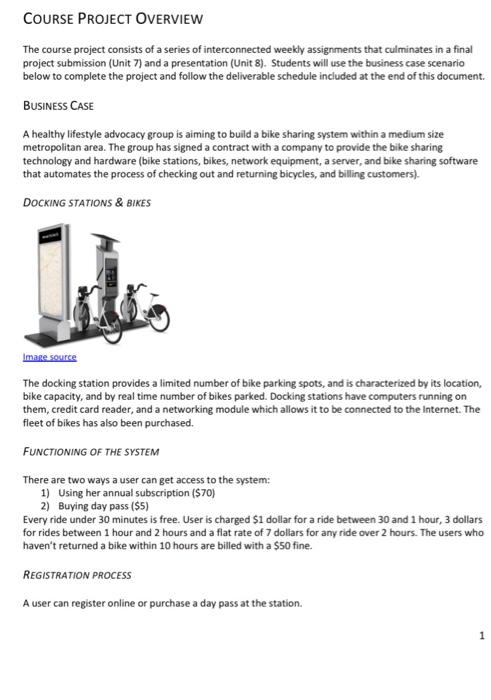 Solved COURSE PROJECT OVERVIEW The course project consists | Chegg.com