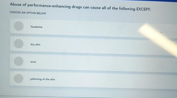 Solved Abuse of performance-enhancing drugs can cause all of | Chegg.com