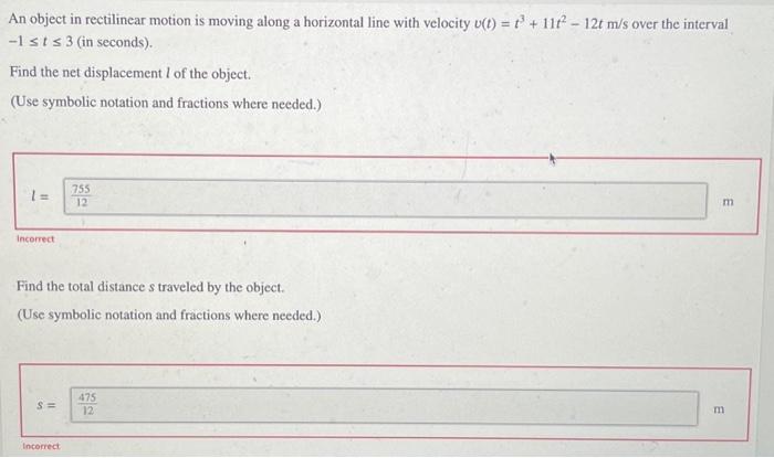 Solved An Object In Rectilinear Motion Is Moving Along A
