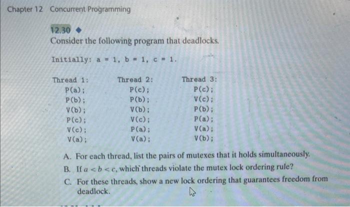 Solved Consider the following program that deadlocks. | Chegg.com Solved Consider the following program that deadlocks. | Chegg.com