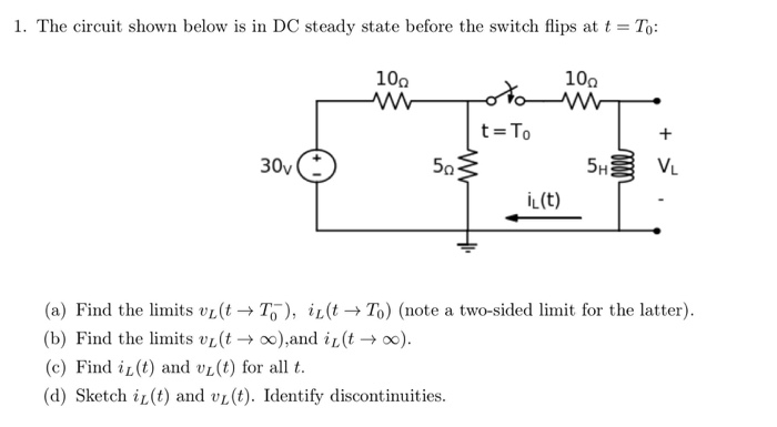 Solved 1. The circuit shown below is in DC steady state | Chegg.com