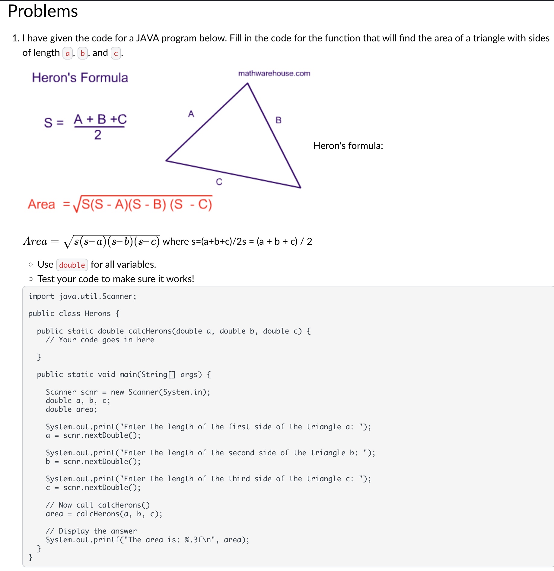 Solved Problems1．I ﻿have given the code for a JAVA program | Chegg.com