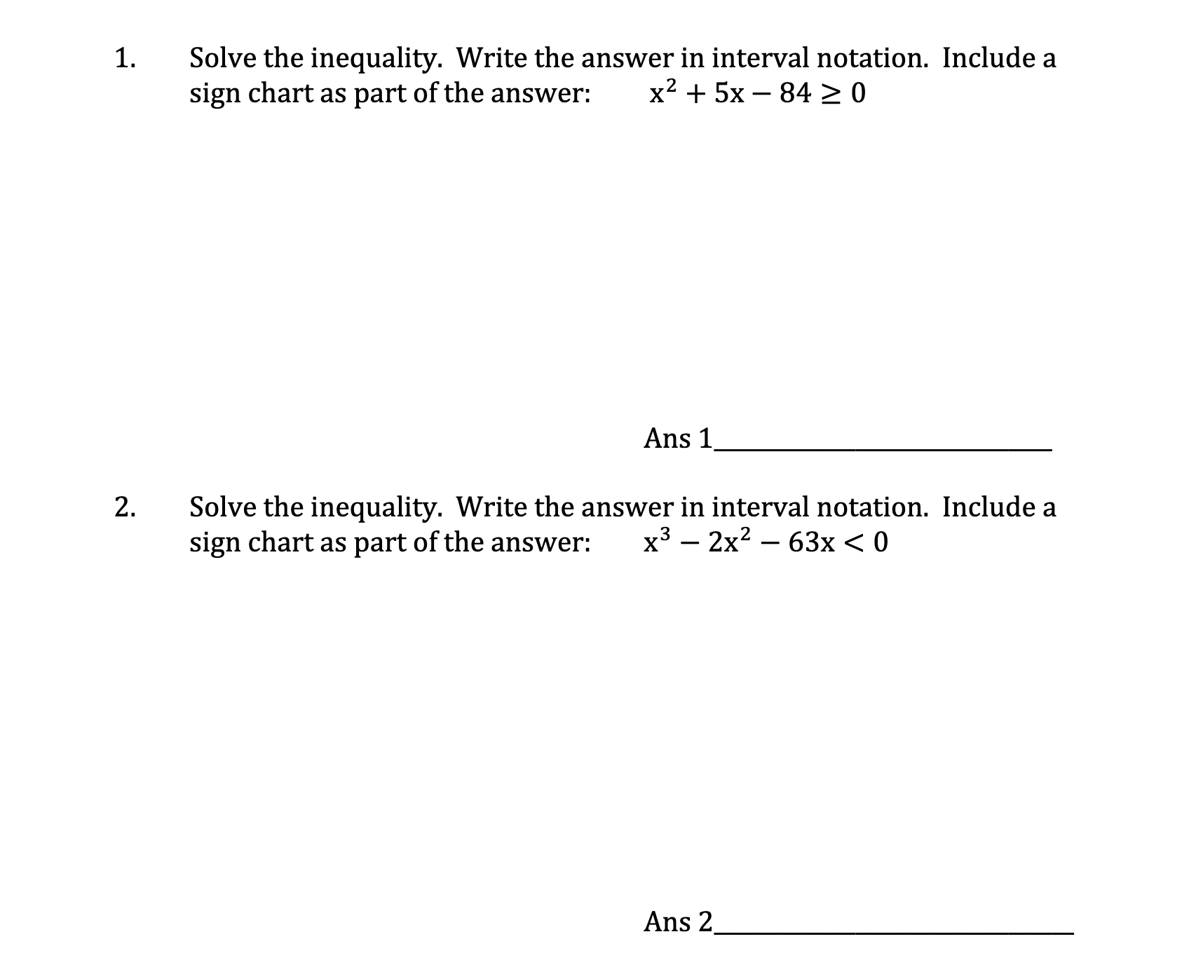 Solved Solve the inequality. Write the answer in interval | Chegg.com