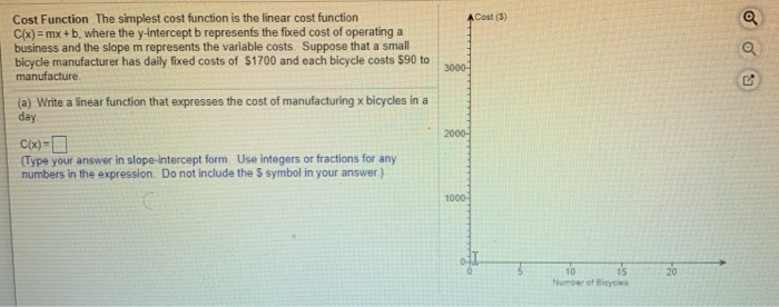 Solved Cost Function The Simplest Cost Function Is The