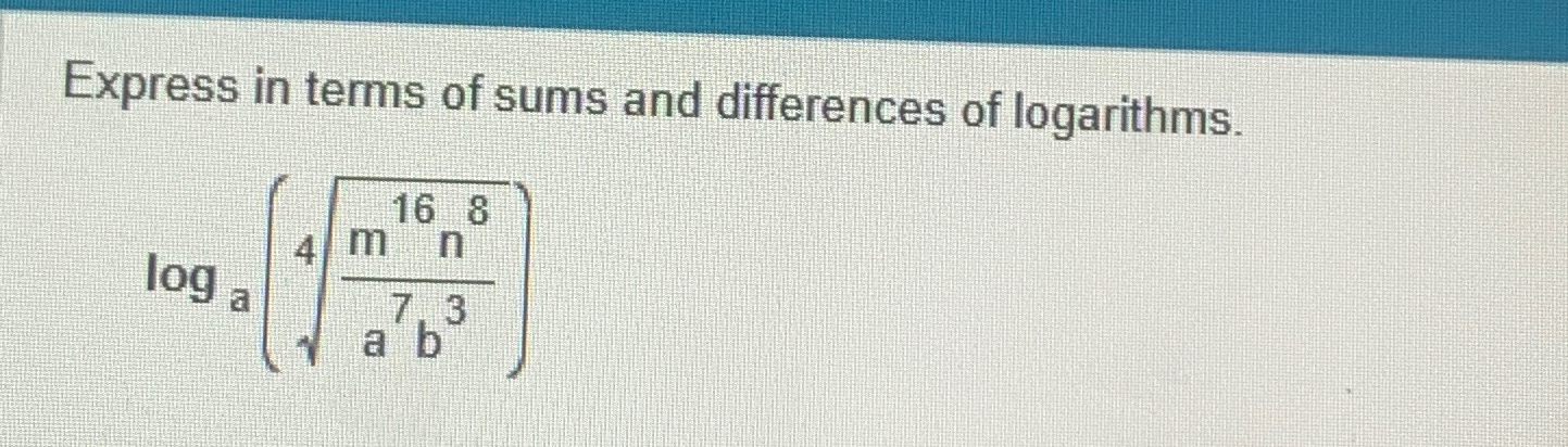 Solved Express in terms of sums and differences of | Chegg.com