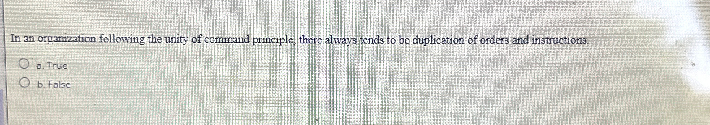 Solved In an organization following the unity of command | Chegg.com