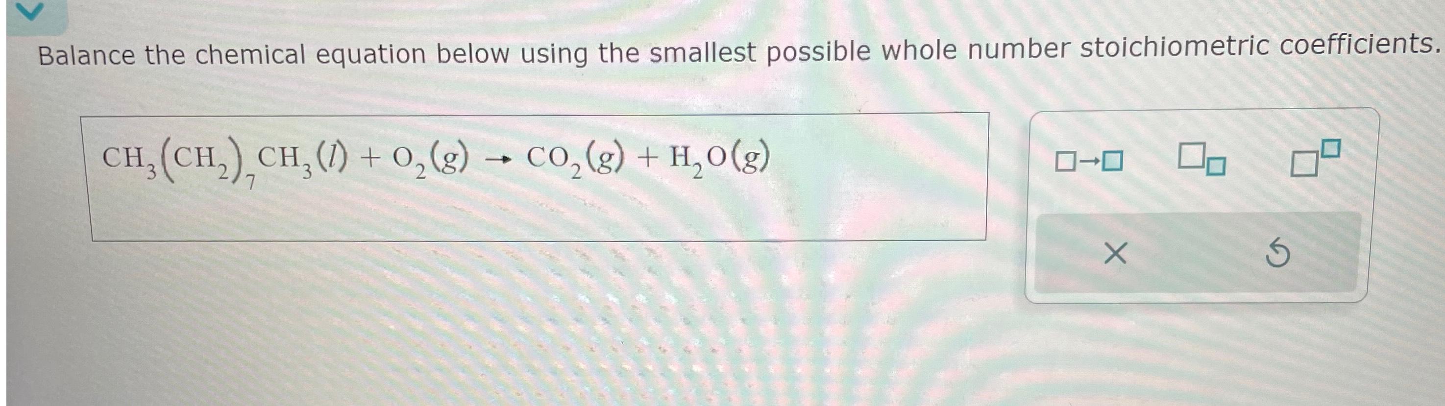 Solved Balance the chemical equation below using the | Chegg.com
