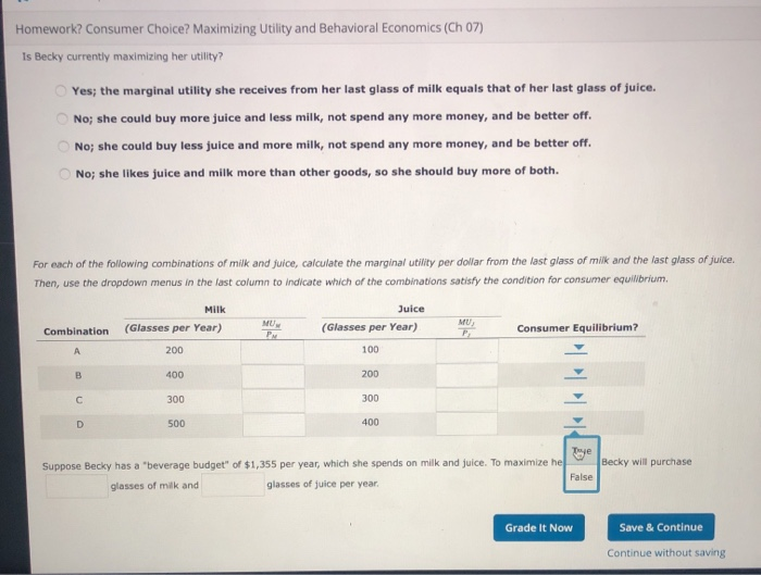 Solved Homework? Consumer Choice? Maximizing Utility and | Chegg.com