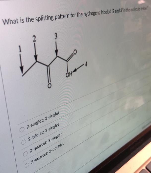Solved What is the splitting pattern for the hydrogens | Chegg.com