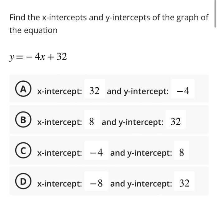Solved Find the x-intercepts and y-intercepts of the graph | Chegg.com