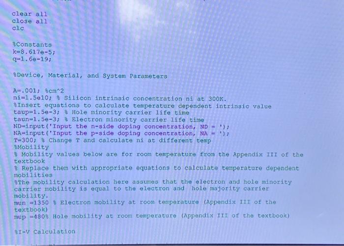 Solved Finally the students will modify the supplied Matlab | Chegg.com