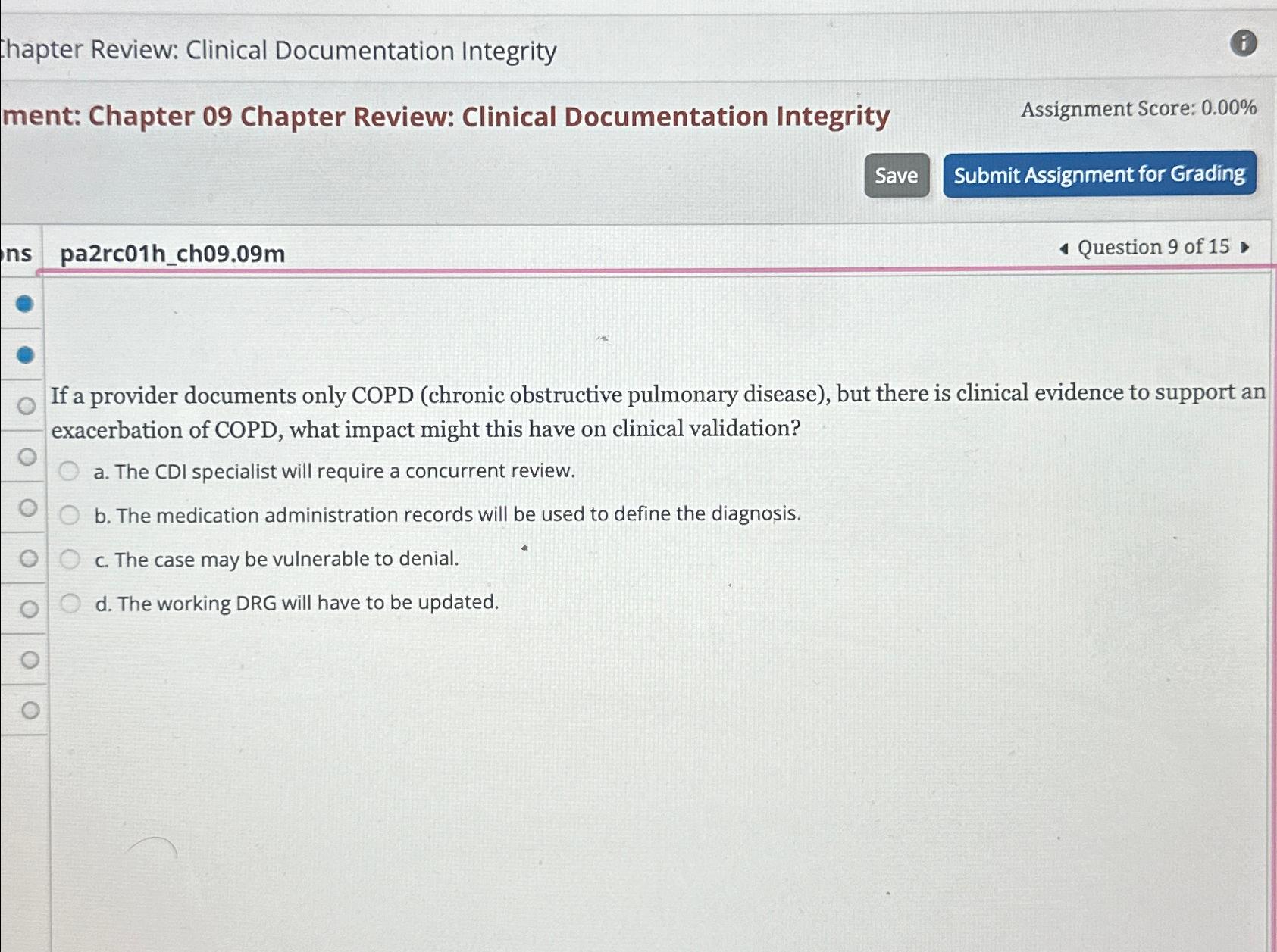 Solved Chapter Review: Clinical Documentation Integrityment: | Chegg.com