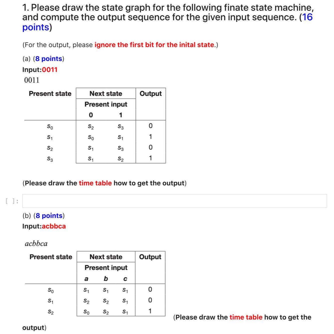 Solved Please draw the state graph for the following finate | Chegg.com