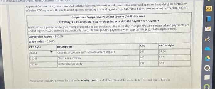 Solved 1.6 MindTap Assignment: As part of the in-service, | Chegg.com