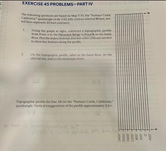 Solved 1. Using the graph at right, construct a topographic | Chegg.com