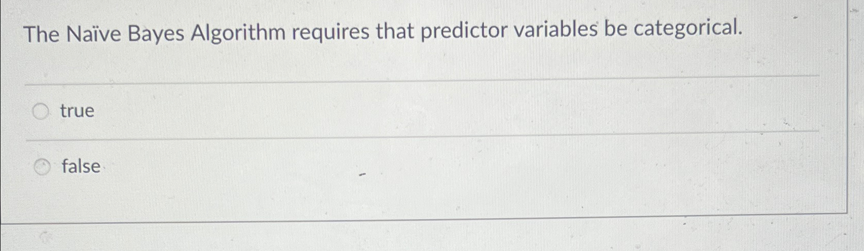 Solved The Naïve Bayes Algorithm requires that predictor | Chegg.com