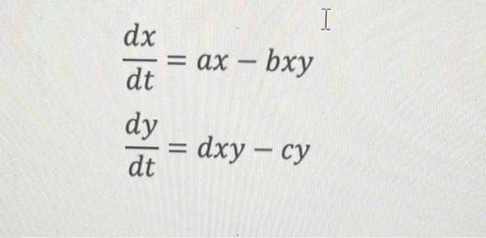 Solved b. . Solving the Lotka-Volterra equations. You are | Chegg.com