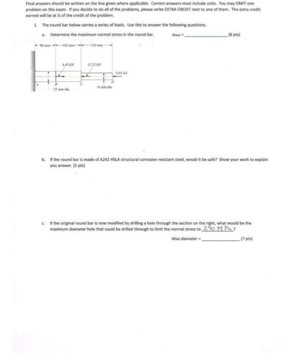 Solved Final answers should be written on the line oven | Chegg.com