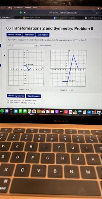 Solved 06 Transformations 2 and Symmetry: Problem 5 Presucer | Chegg.com