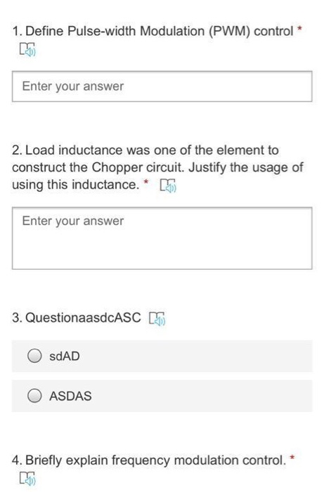 Solved 1. Define Pulse-width Modulation (PWM) control * | Chegg.com