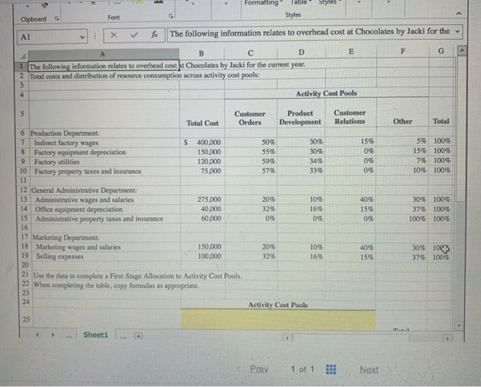 Solved + . Formatting Table Styles - Font Styles Clipboard | Chegg.com