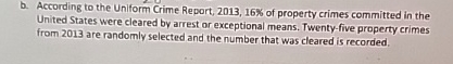 b. ﻿According to the Uniform Crime Report, 2013,16% | Chegg.com