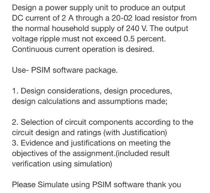 Solved please Simulate using PSIM I need the simulation and | Chegg.com Solved please Simulate using PSIM I need the simulation and | Chegg.com