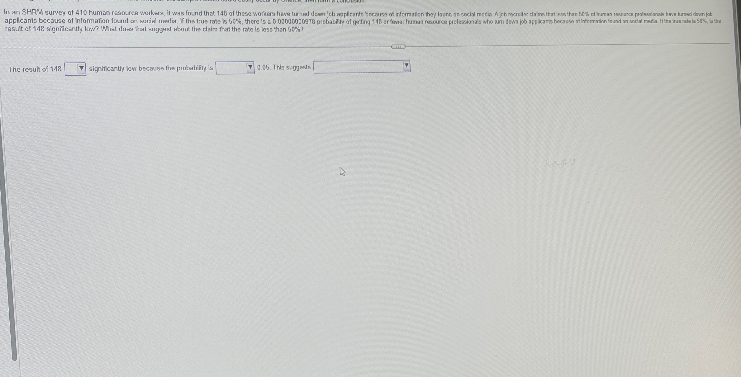 Solved result of 148 ﻿significantly low? What does that | Chegg.com