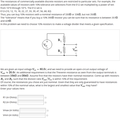 Solved The resistances of commercially-available discrete | Chegg.com