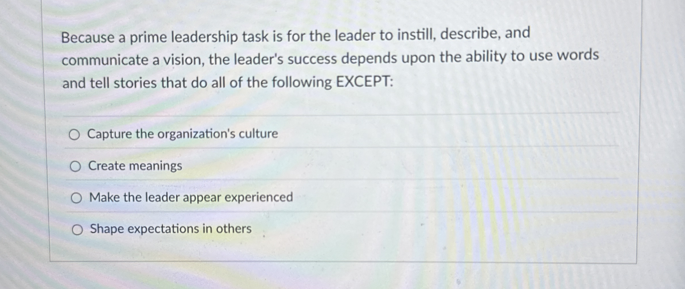 Solved Because a prime leadership task is for the leader to | Chegg.com