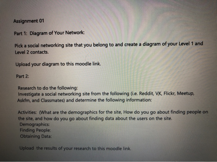 Assignment 01 Part 1: Diagram of Your Network: Pick a | Chegg.com