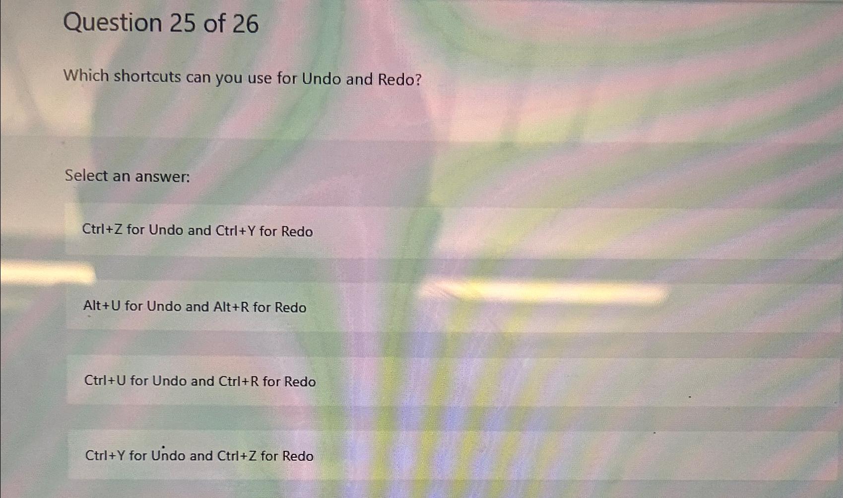 Solved Question 25 ﻿of 26Which shortcuts can you use for | Chegg.com