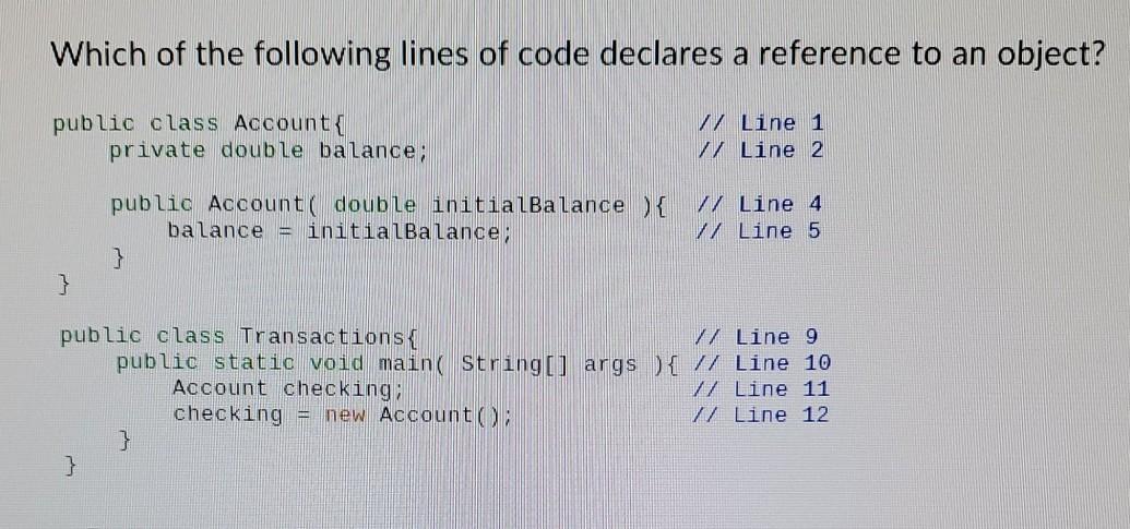 Solved Which of the following lines of code declares a | Chegg.com