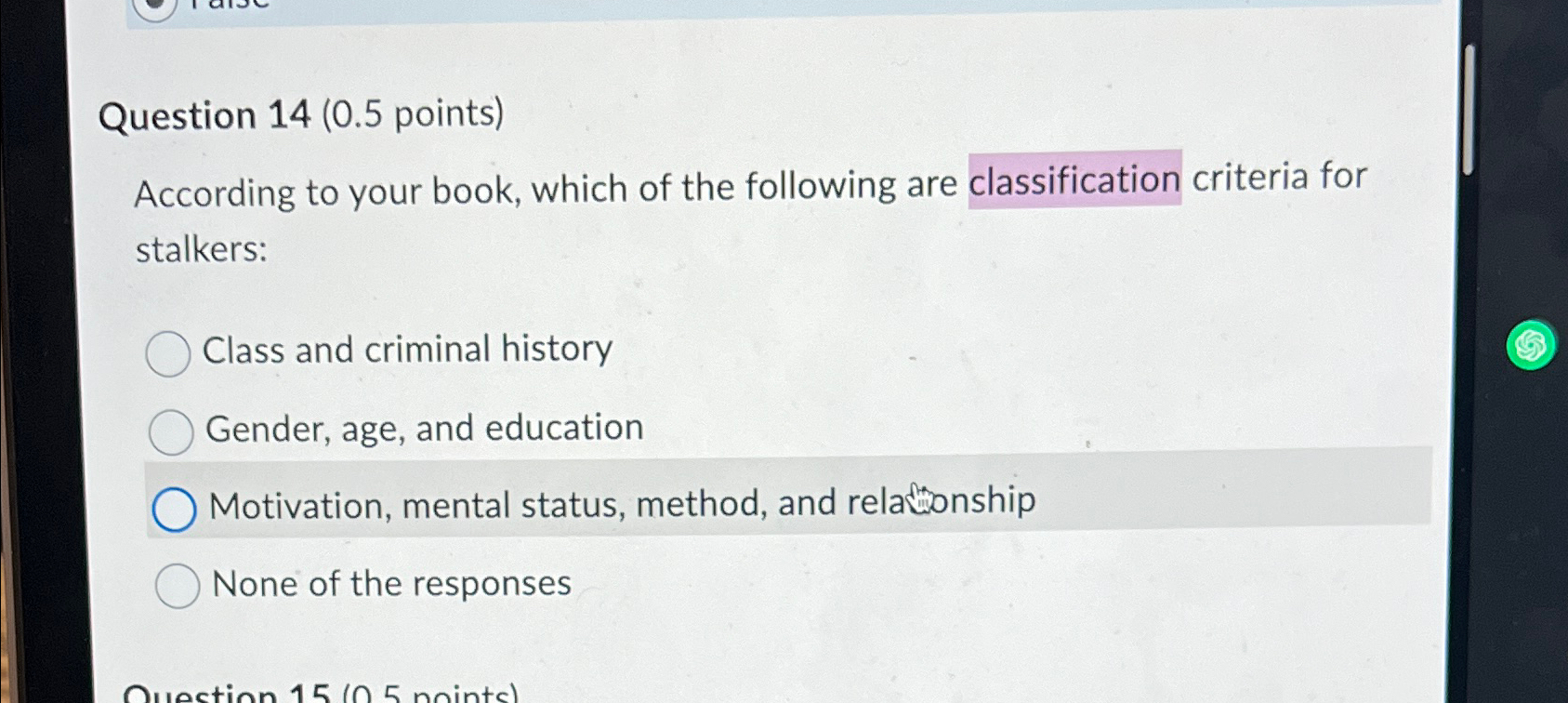Solved Question 14 (0.5 ﻿points)According to your book, | Chegg.com