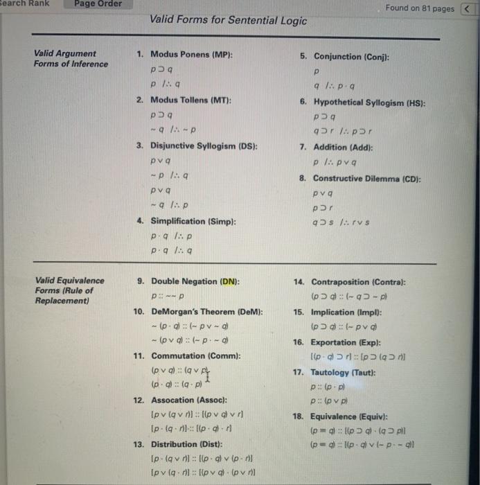 Solved please help. please use the 18 rules of inference. do | Chegg.com